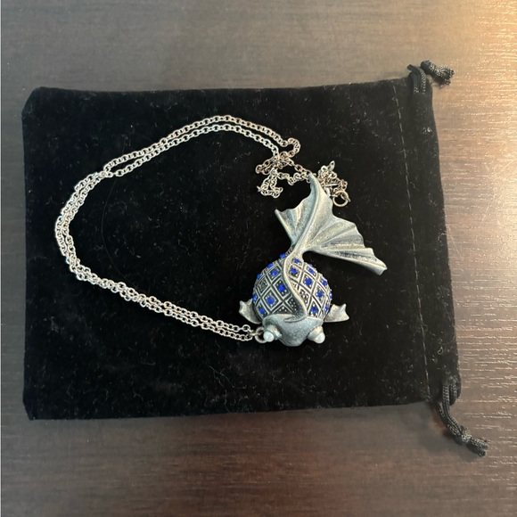 Jewelry | Mystical Blue And Silverpewter Fish With Pearl Eyes Necklace ...